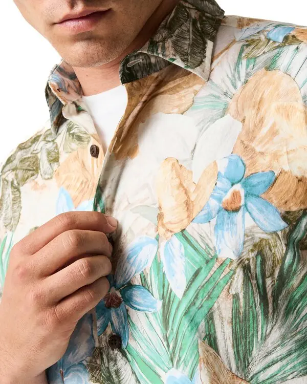 Rodd & Gunn Otokia Print Short Sleeve Shirt - Botanical