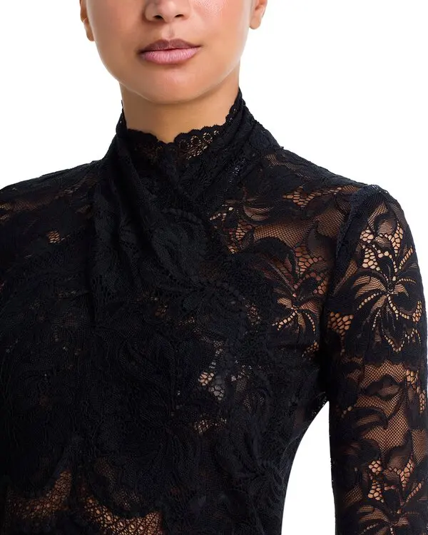 Rabanne Lace Long Dress - Black
