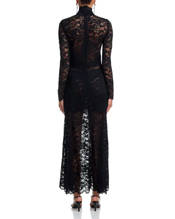 Rabanne Lace Long Dress - Black