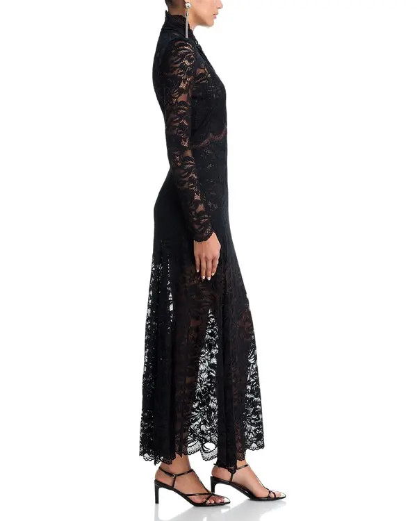Rabanne Lace Long Dress - Black
