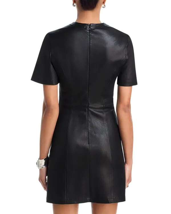 Rabanne Short Gathered Lambskin Dress - Black