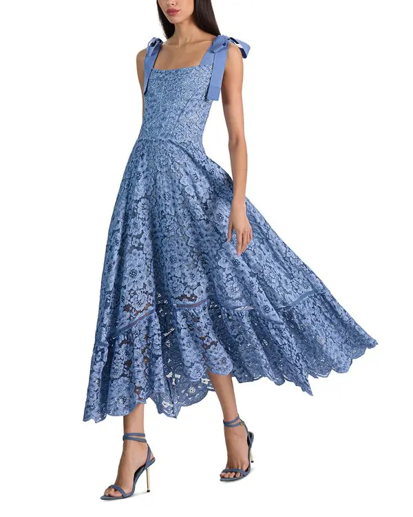 Alice + Olivia Rosalee Lace Midi Dress