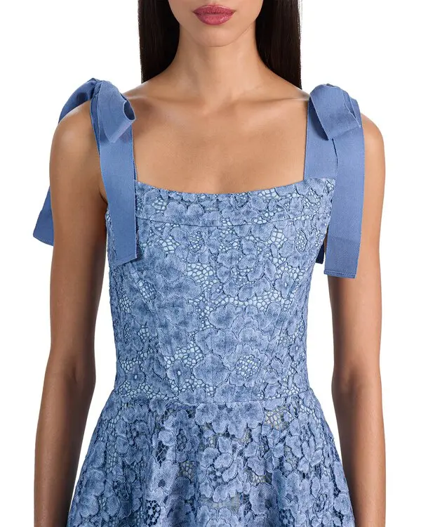 Alice + Olivia Rosalee Lace Midi Dress