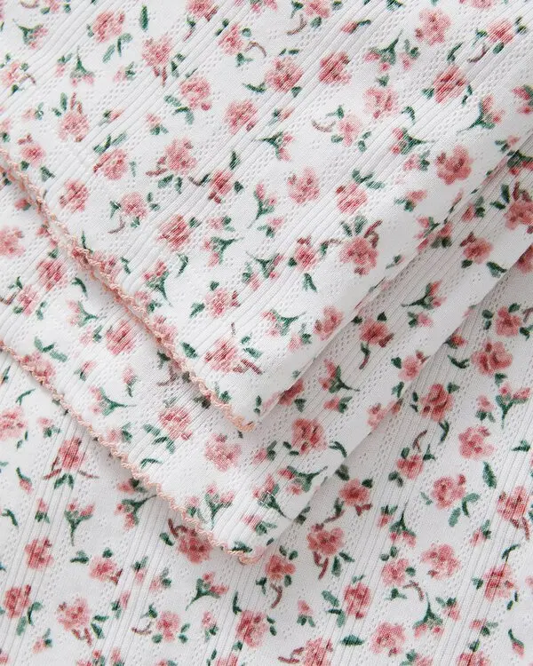 PETITE PLUME Pointelle Knit Pants - Pink