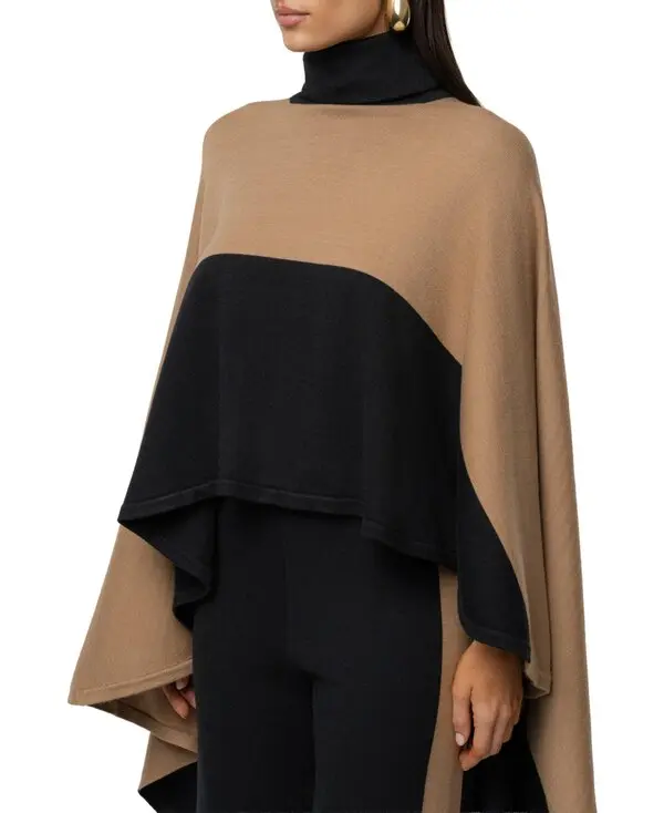 JLUXLABEL Contrast Funnel Neck Top - Black