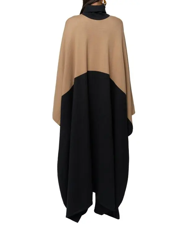 JLUXLABEL Contrast Funnel Neck Top - Black