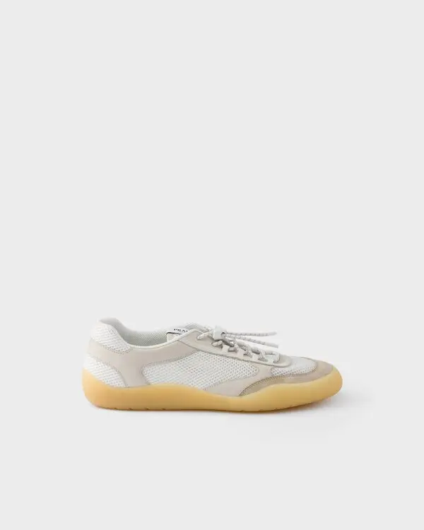 Prada Speedrock Mesh Fabric Sneakers - Neutral
