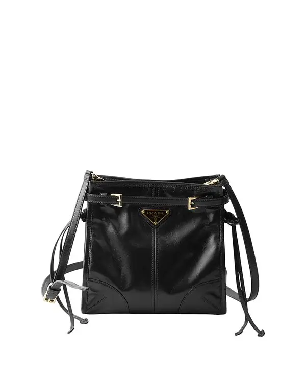 Prada Bonnie Leather Mini Shoulder Bag - Black