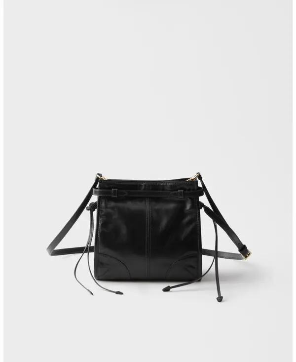 Prada Bonnie Leather Mini Shoulder Bag - Black