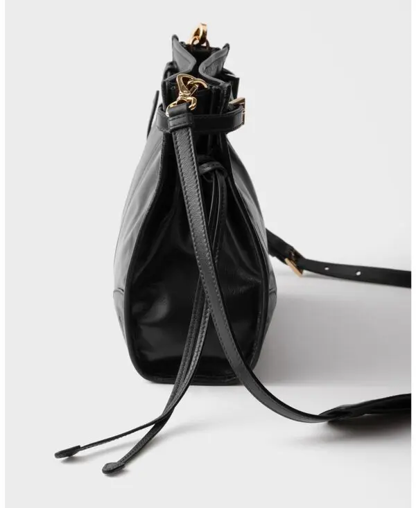 Prada Bonnie Leather Mini Shoulder Bag - Black
