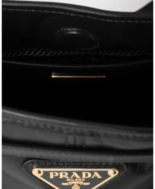 Prada Bonnie Leather Mini Shoulder Bag - Black
