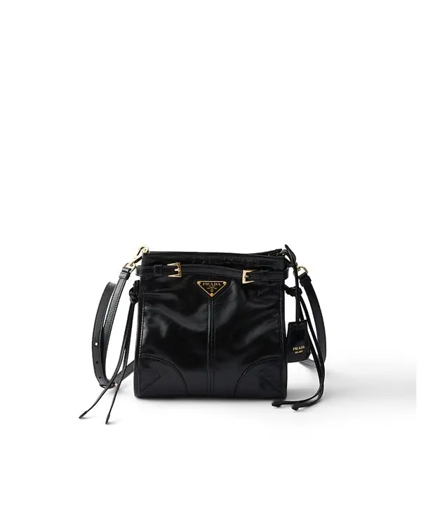 Prada Bonnie Leather Mini Shoulder Bag - Black