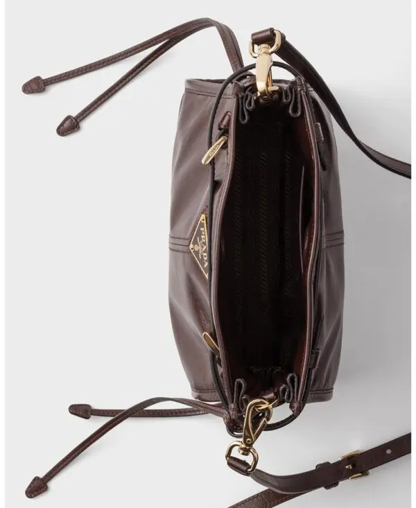 Prada Bonnie Leather Mini Shoulder Bag - Brown