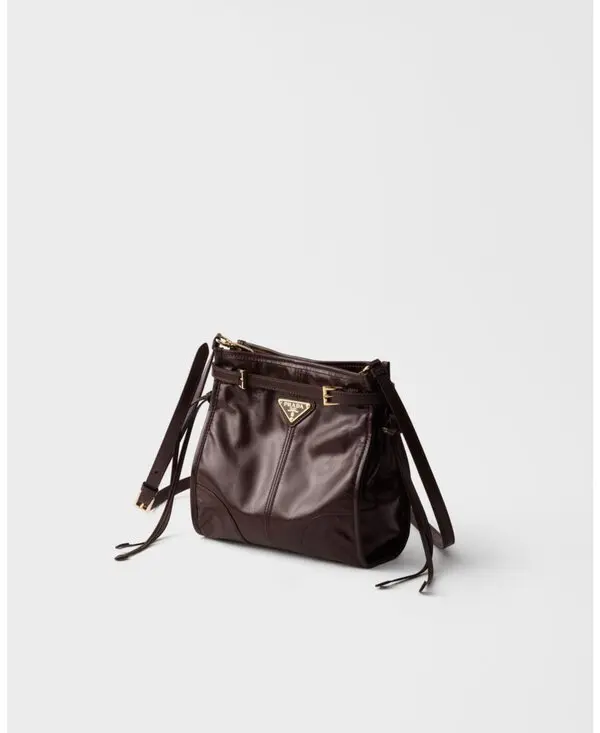 Prada Bonnie Leather Mini Shoulder Bag - Brown
