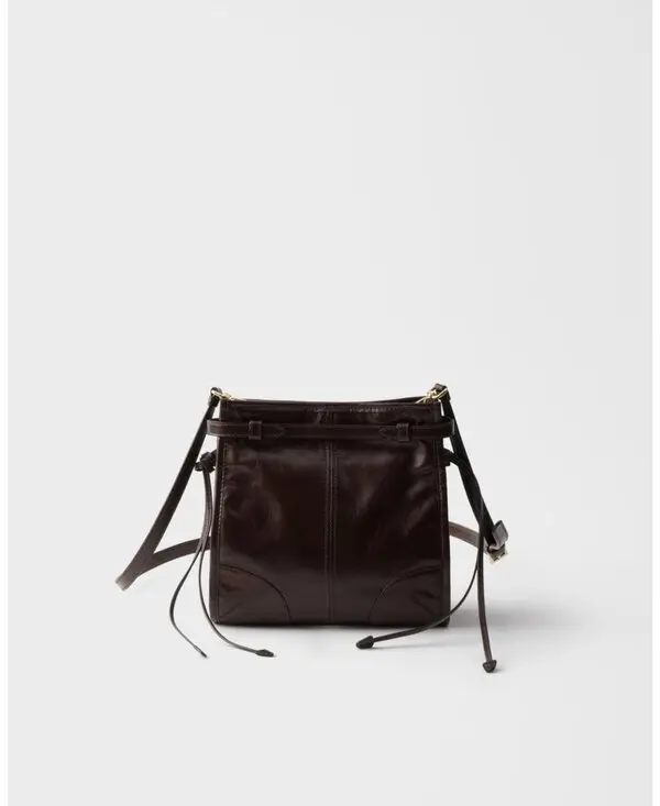 Prada Bonnie Leather Mini Shoulder Bag - Brown