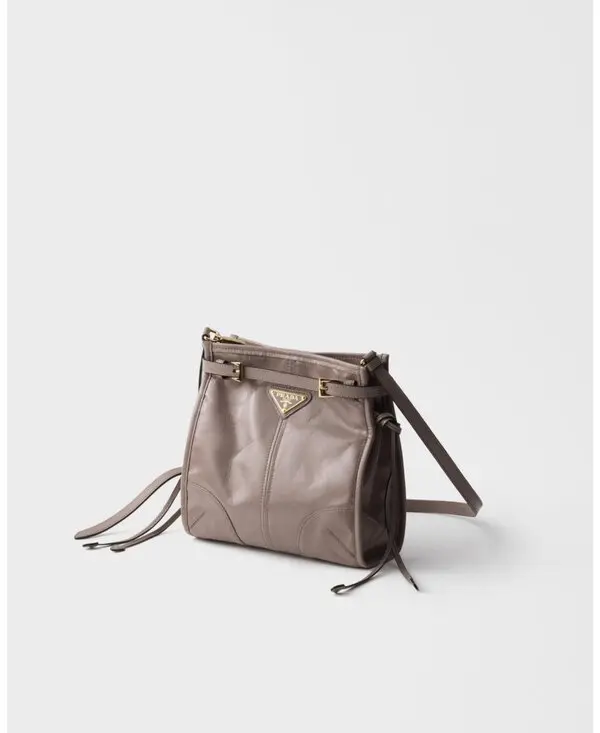 Prada Bonnie Leather Mini Shoulder Bag - Grey