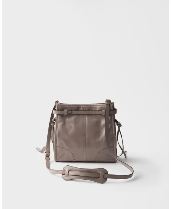 Prada Bonnie Leather Mini Shoulder Bag - Grey