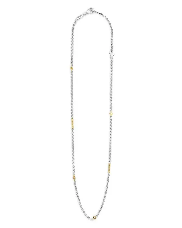 Lagos 18k Yellow Gold & Sterling Caviar Chain Necklace