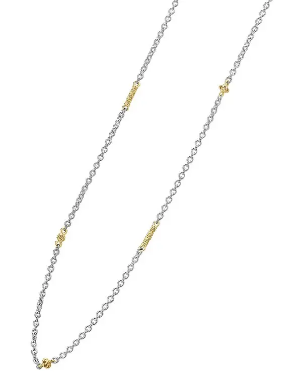 Lagos 18k Yellow Gold & Sterling Caviar Chain Necklace