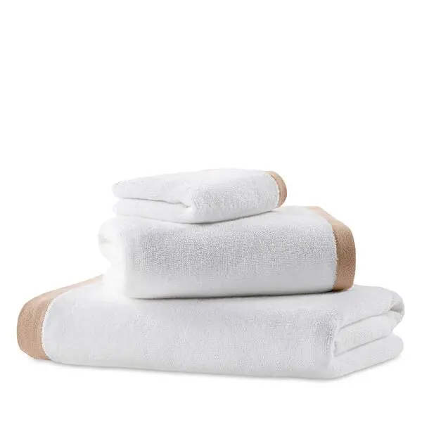 HAMAM Vesta Organic Cotton Bath Towel - White/roasted Almond