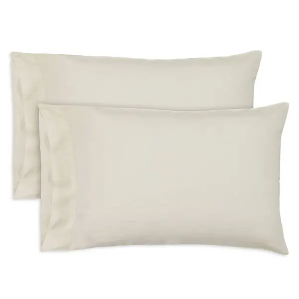 HAMAM Wrinkle Washed Linen Casual Pillowcase Pair, Queen - Ivory