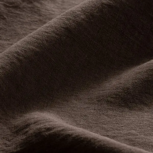 HAMAM Wrinkle Washed Linen Casual Pillowcase Pair, Queen - Mocha