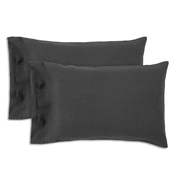 HAMAM Wrinkle Washed Linen Casual Pillowcase Pair, Queen - Stone