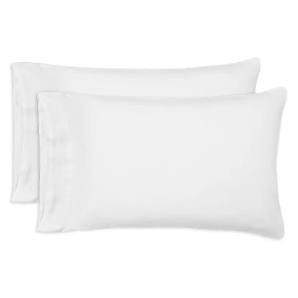 HAMAM Wrinkle Washed Linen Casual Pillowcase Pair, Queen - White