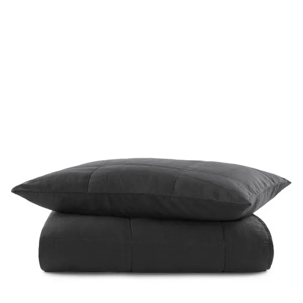 HAMAM Wrinkle Washed Linen Quilted Bedspread, King - Stone