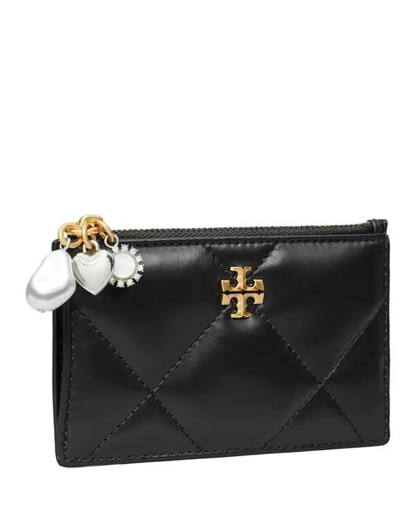 Tory Burch Kira Diamond Quilt Leather Card Case - Black