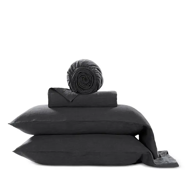 HAMAM Wrinkle Washed Linen Sheet Set, King - Stone