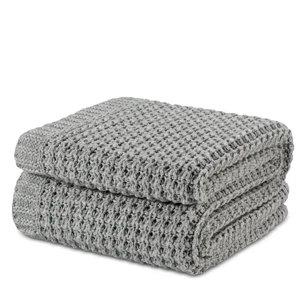 HAMAM Dimension Knitted Lambswool Throw, 130 X 180 - Mist