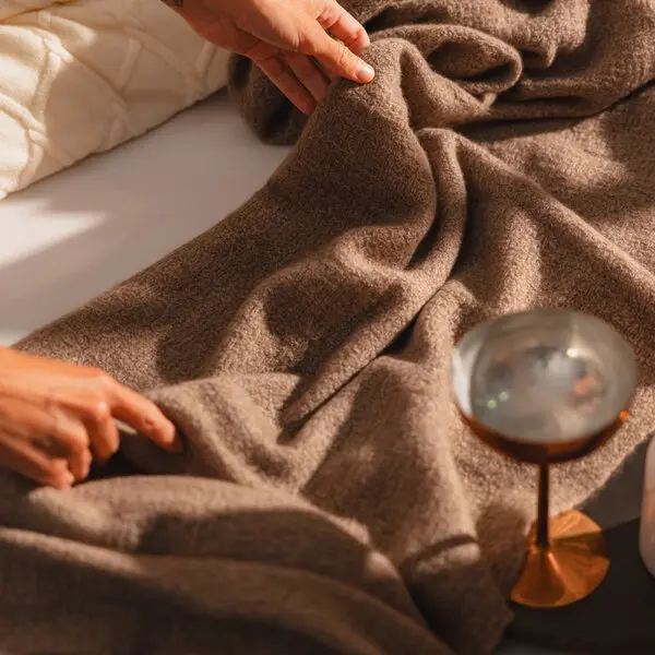 HAMAM Eva Cashmere Throw, 120 X 180 - Wheat
