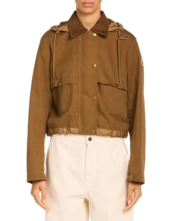 Moncler Aconitum Hooded Shirt Jacket - Open Brown