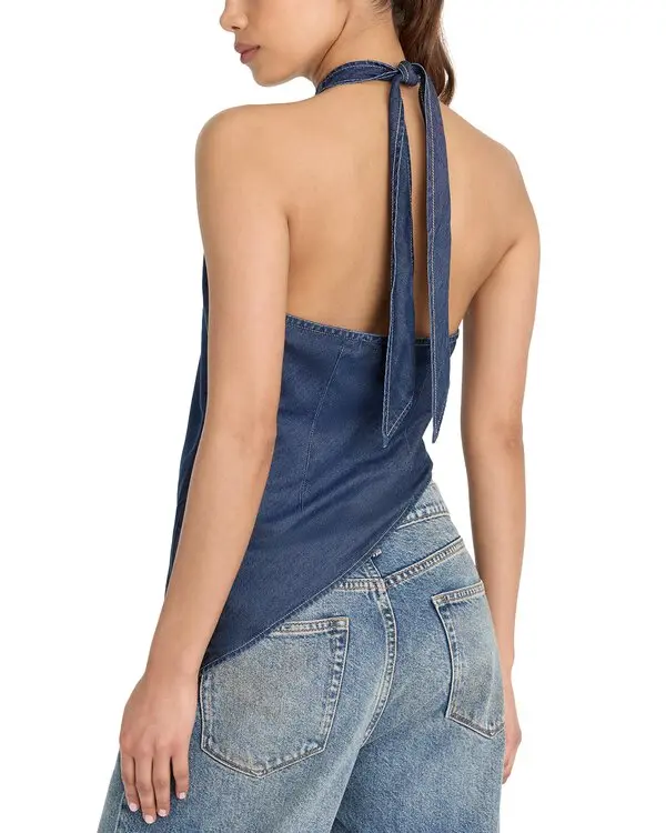 Good American Asymmetric Hem Halter Top