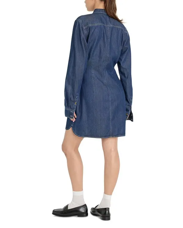 Good American Denim Wrap Shirt Dress - Indigo