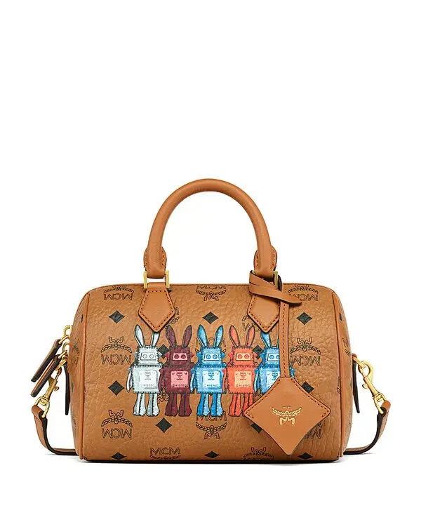 Mcm Ella Visetos Boston Hybrid Shoulder Bag