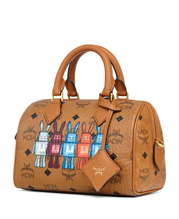 Mcm Ella Visetos Boston Hybrid Shoulder Bag