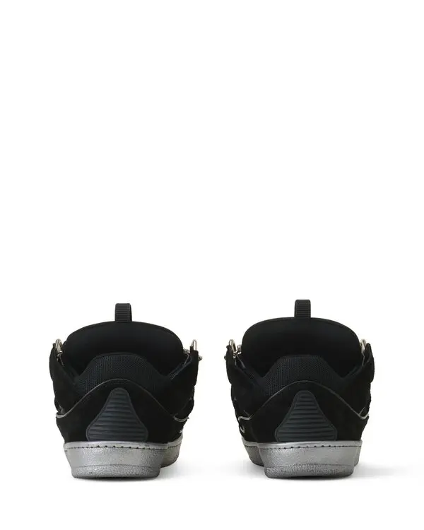 LANVIN Curb Sneakers With Chain Detail - Black/silver