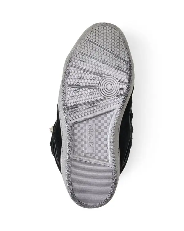 LANVIN Curb Sneakers With Chain Detail - Black/silver