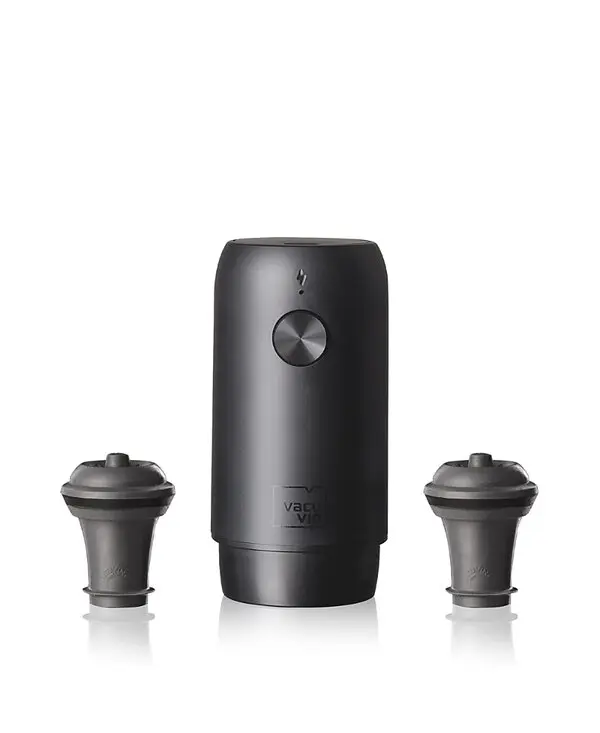 VACU VIN Electric Wine Saver, Set Of 3 - Black