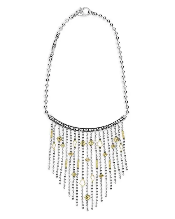 Lagos Sterling And 18k Yellow Gold Caviar Multi Strand Necklace