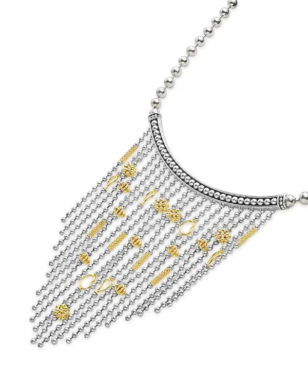 Lagos Sterling And 18k Yellow Gold Caviar Multi Strand Necklace