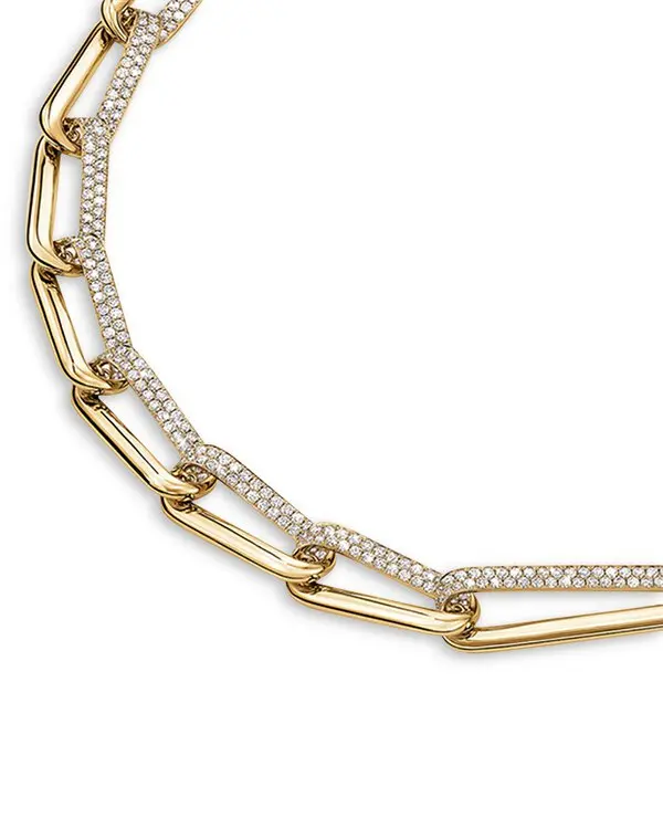 Hearts On Fire 18k Yellow Diamond Elongated Link Necklace