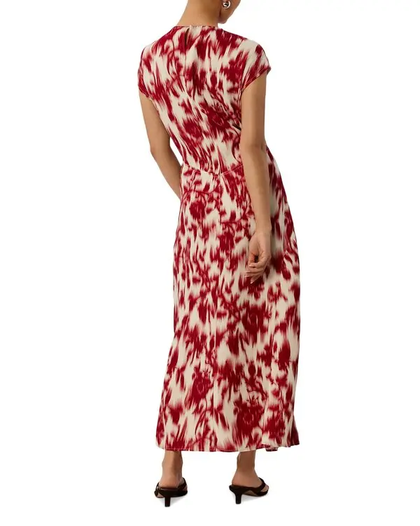 Whistles Blurred Floral Crepe Midi Dress