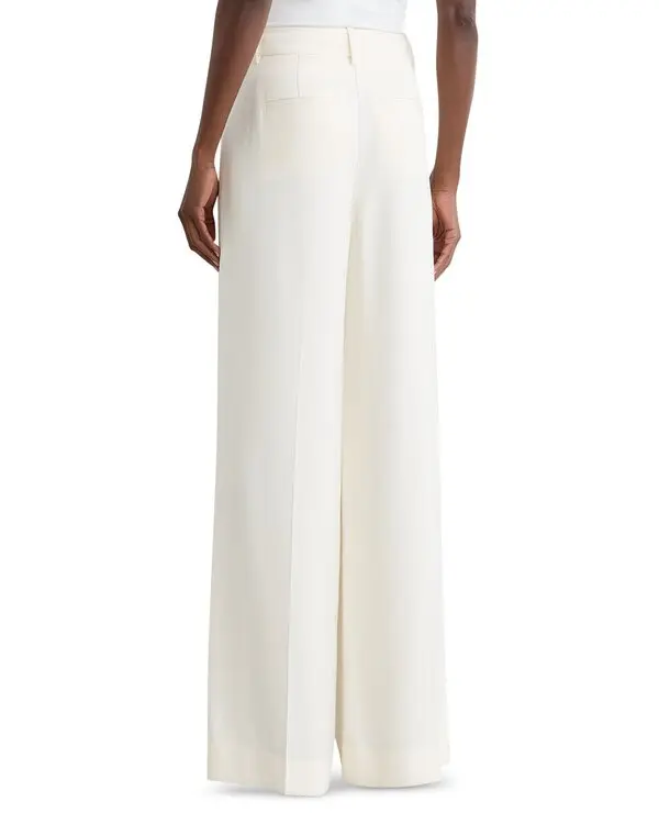 REISS Petites Wide Leg Trousers - Cream