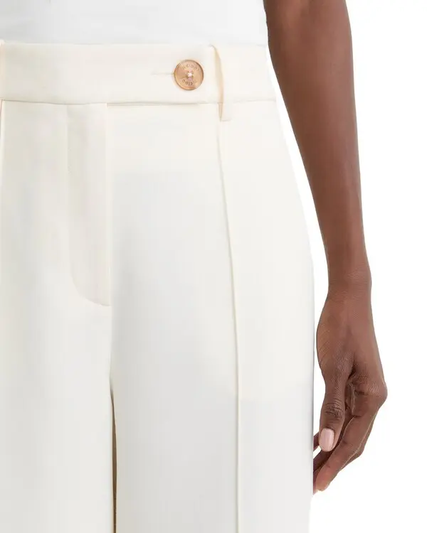 REISS Petites Wide Leg Trousers - Cream