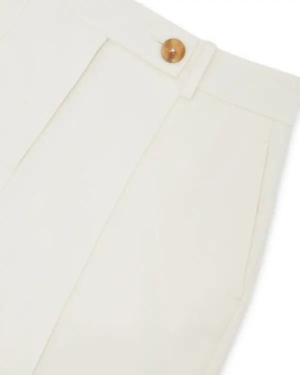 REISS Petites Wide Leg Trousers - Cream