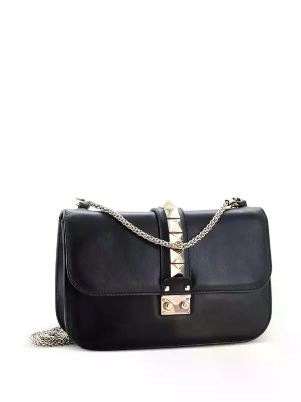 Valentino Garavani Glam Lock Leather Medium Shoulder Bag