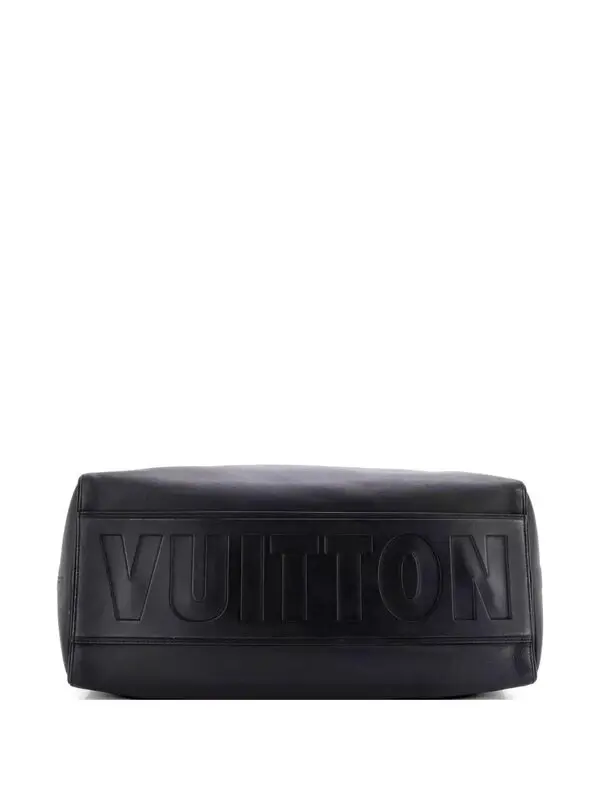 LOUIS VUITTON Keepall Bandouliere 50 Travel Bag Dark Infinity Leather Monogram Eclipse Glaze Canvas